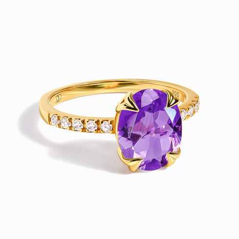 Adjustable Amethyst Ring Flourish - February Birthstone – Moon Magic