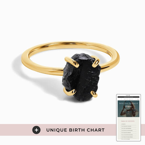 Raw Crystal Ring - Petite Black Obsidian – Moon Magic