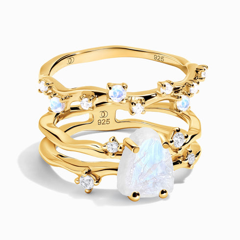 Raw Crystal Ring - Flow Black Obsidian – Moon Magic