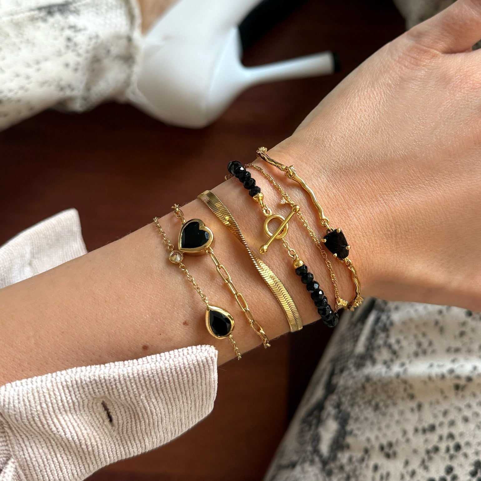Black Obsidian Bracelet Stack - Grounded Goddess – Moon Magic