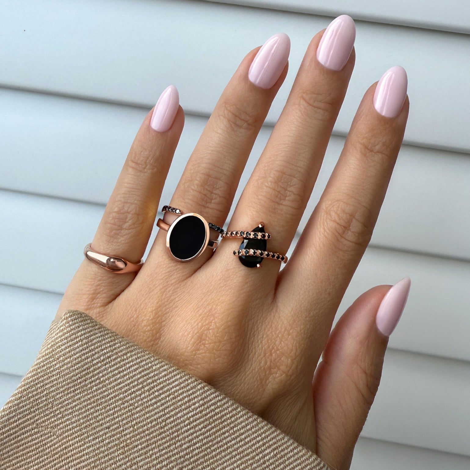 Black Obsidian Black Spinel Ring - Bypass – Moon Magic