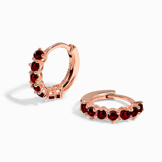 Garnet Earrings - Bonny Hoops – Moon Magic