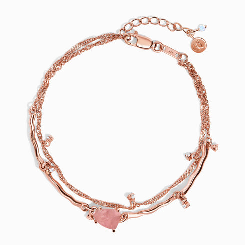 Raw Crystal Ring - Flow Rose Quartz Ruby – Moon Magic