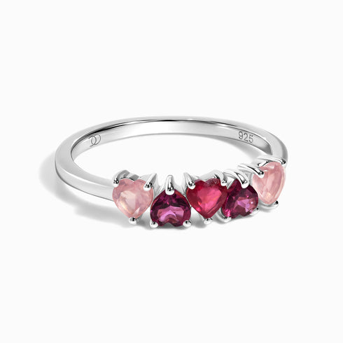 Floating Ring - Toi Et Moi Rose Quartz & Ruby – Moon Magic
