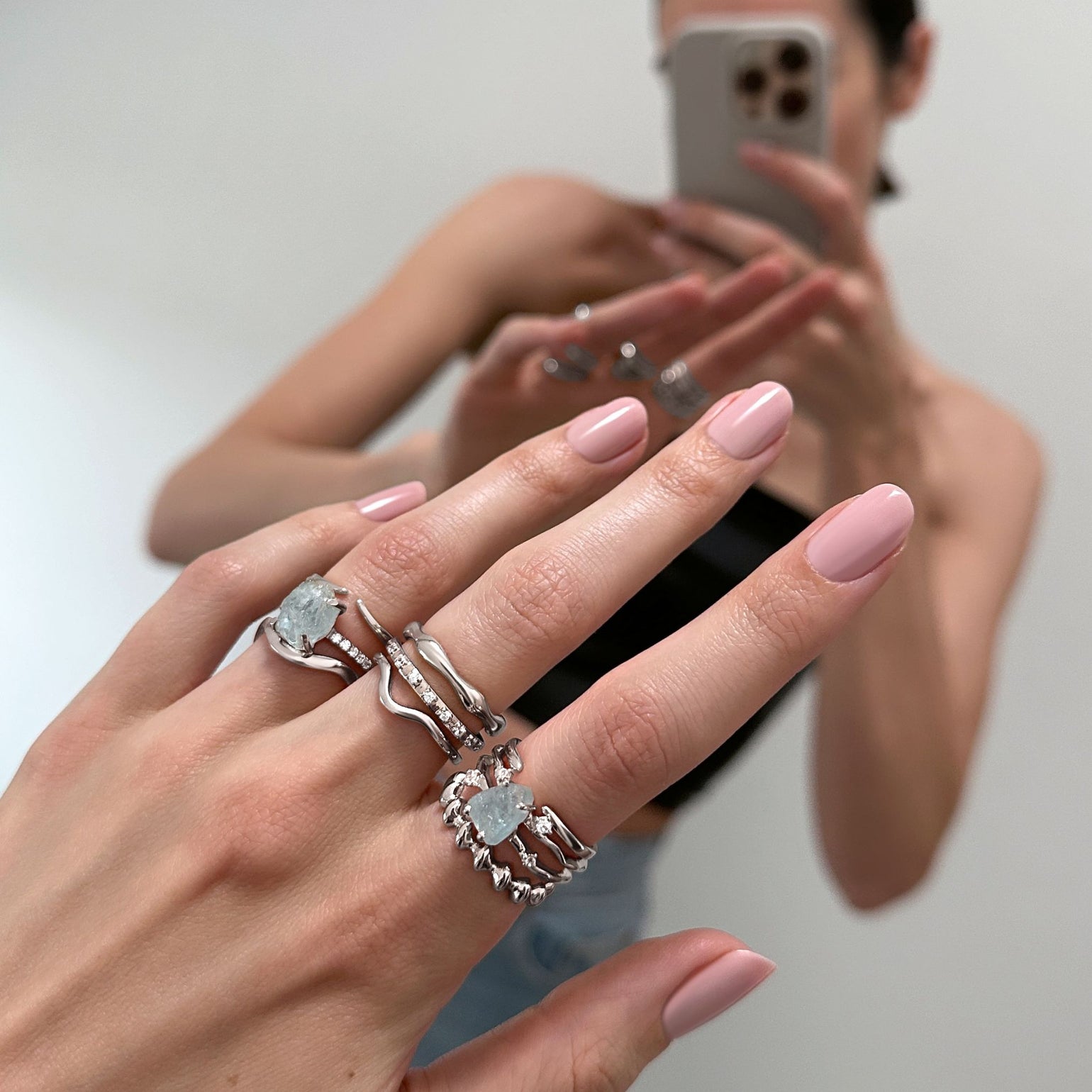 Raw Crystal Ring - Flow Aquamarine – Moon Magic