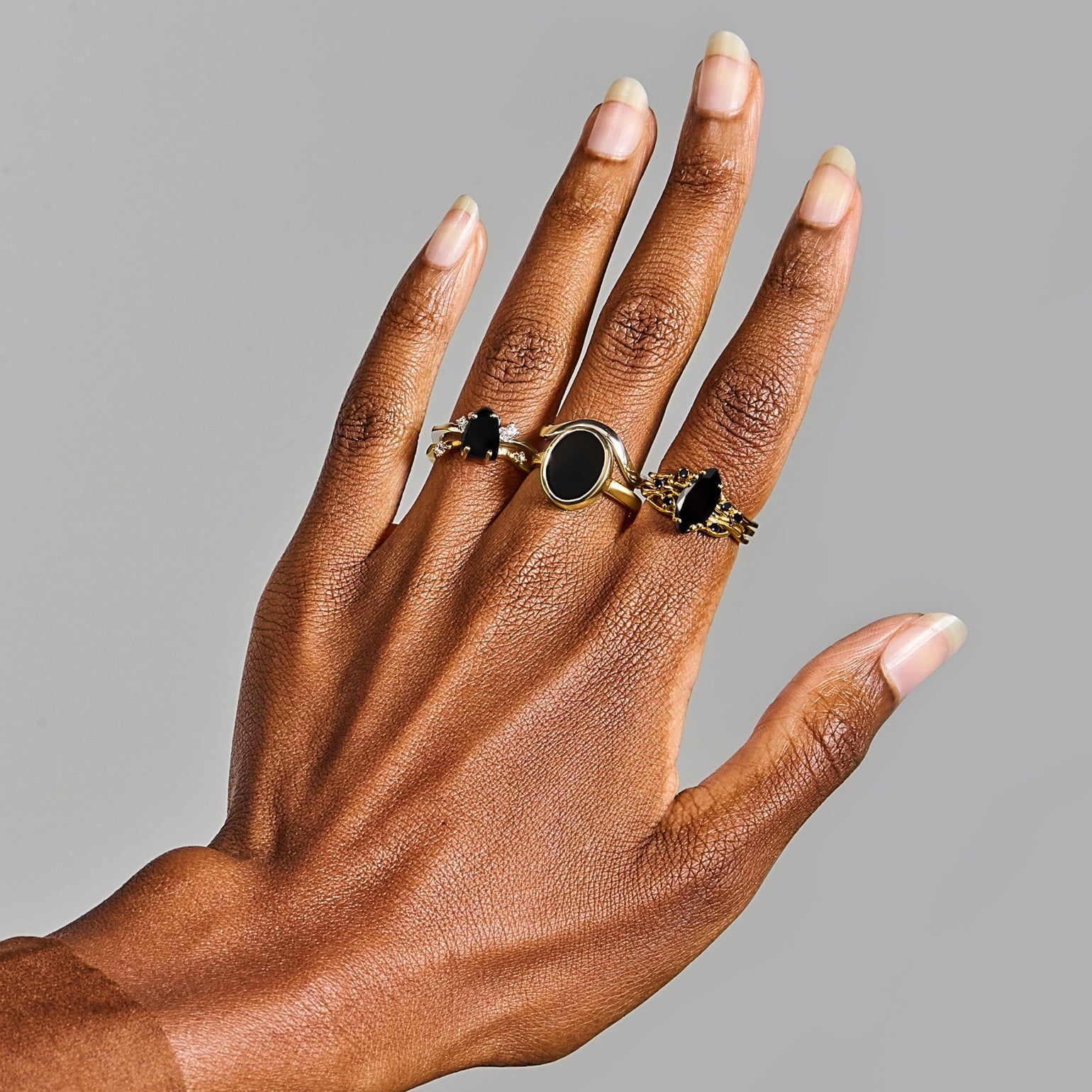 Black Obsidian Black Spinel Ring - Radiance – Moon Magic