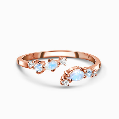 Raw Crystal Ring - Enfolded Moonstone – Moon Magic