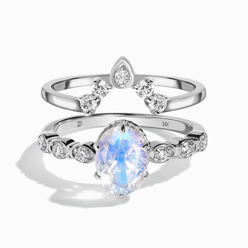 Moonstone Wedding Rings – Moon Magic